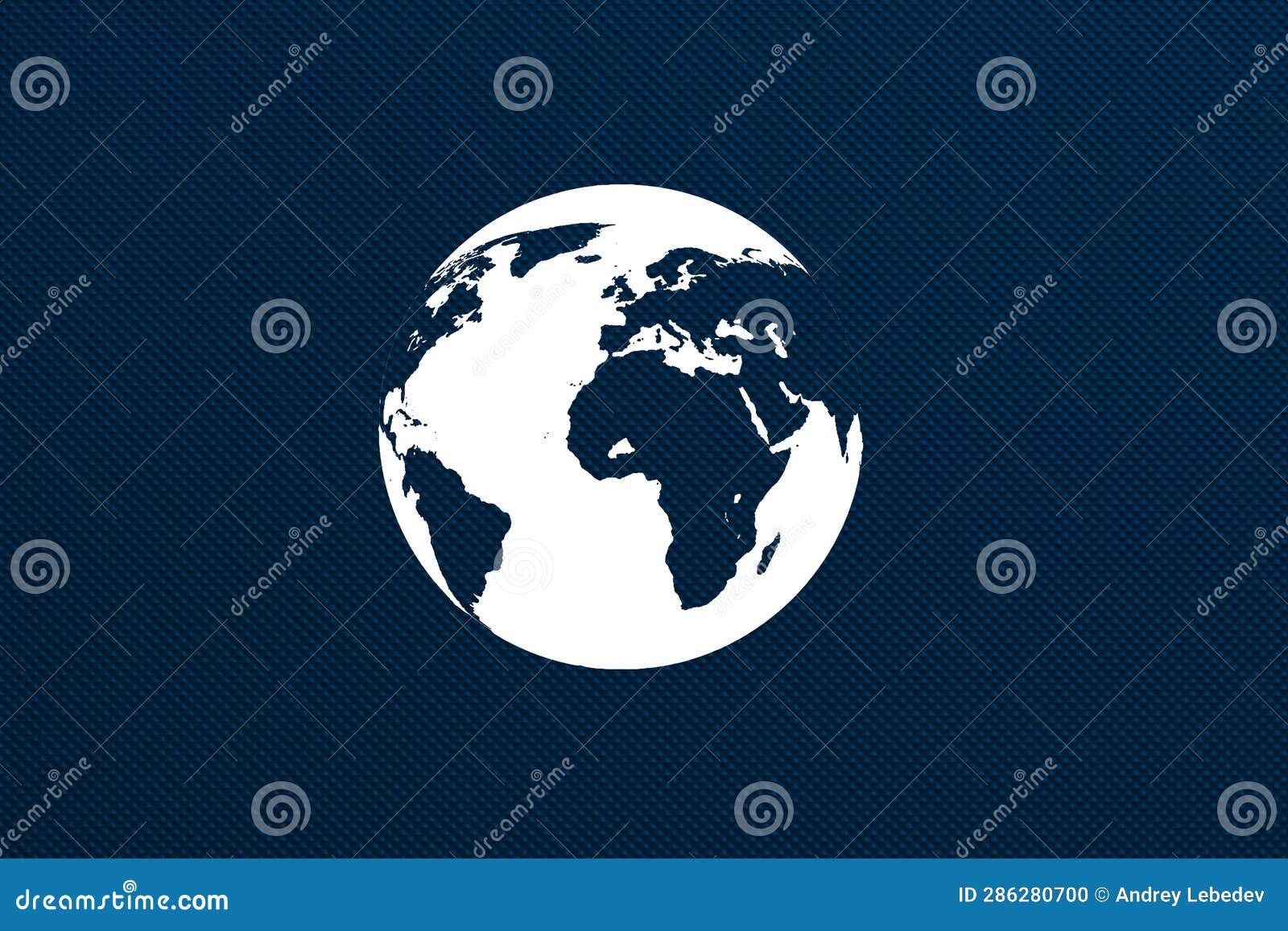 The Image of the Globe on a Dark Blue Pressed Metal Industrial ...