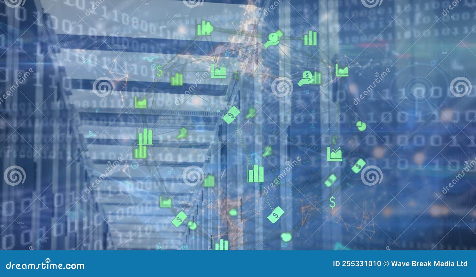 Image of Globe of Financial Icons, Network of Connections and Data ...