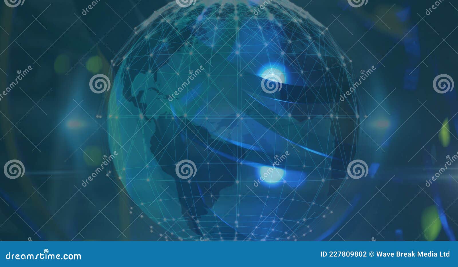 Image of Globe of Network Connections with Glowing Points Stock ...