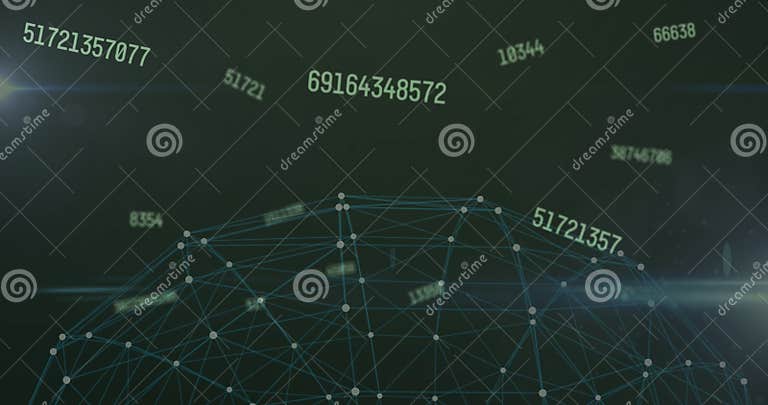Image of Globe of Network of Connections with Numbers Changing Stock ...