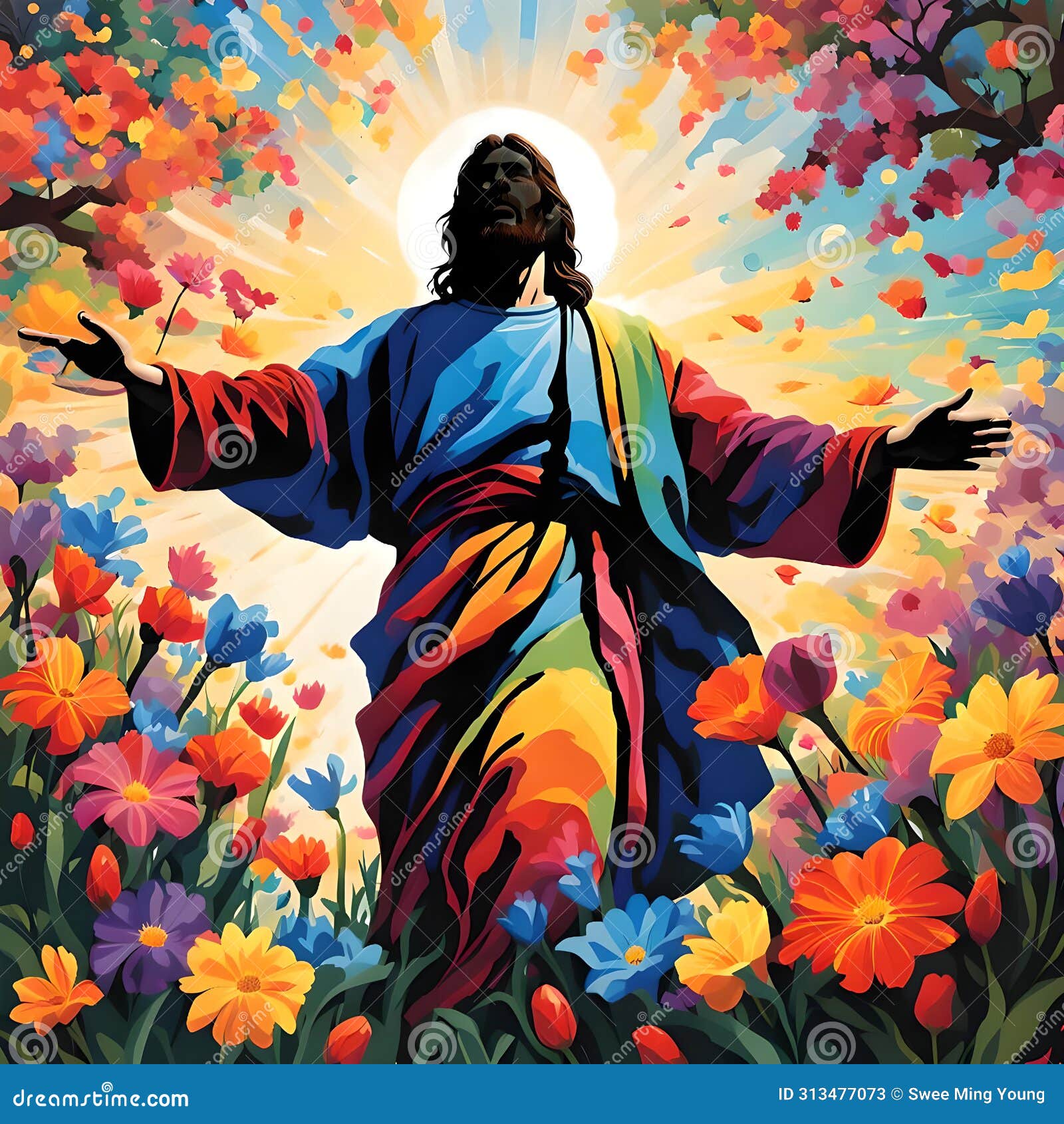 Image of Glorious Resurrection of Jesus with Colorful New Beginning and ...