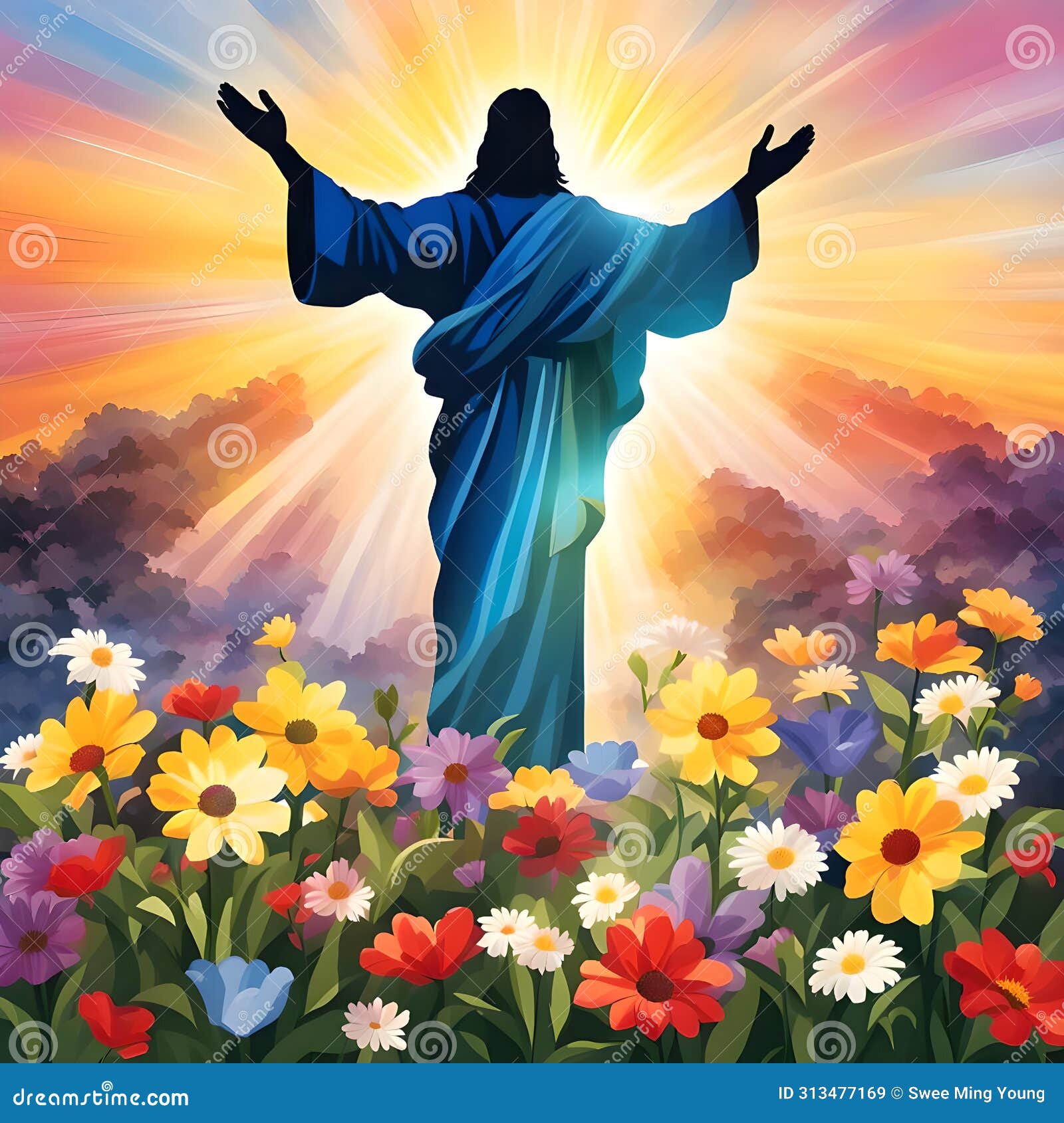 Image of Glorious Resurrection of Jesus with Colorful New Beginning and ...