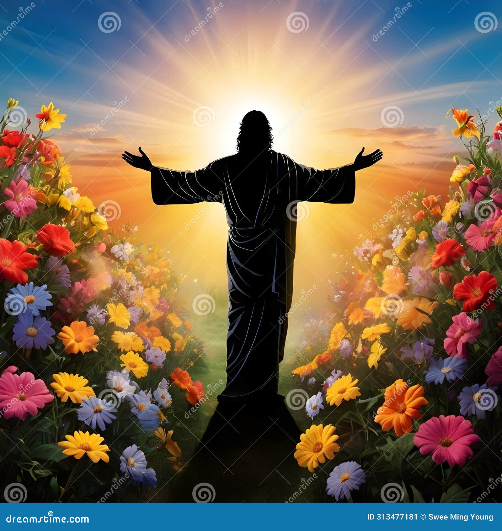 Image of Glorious Resurrection of Jesus with Colorful New Beginning and ...