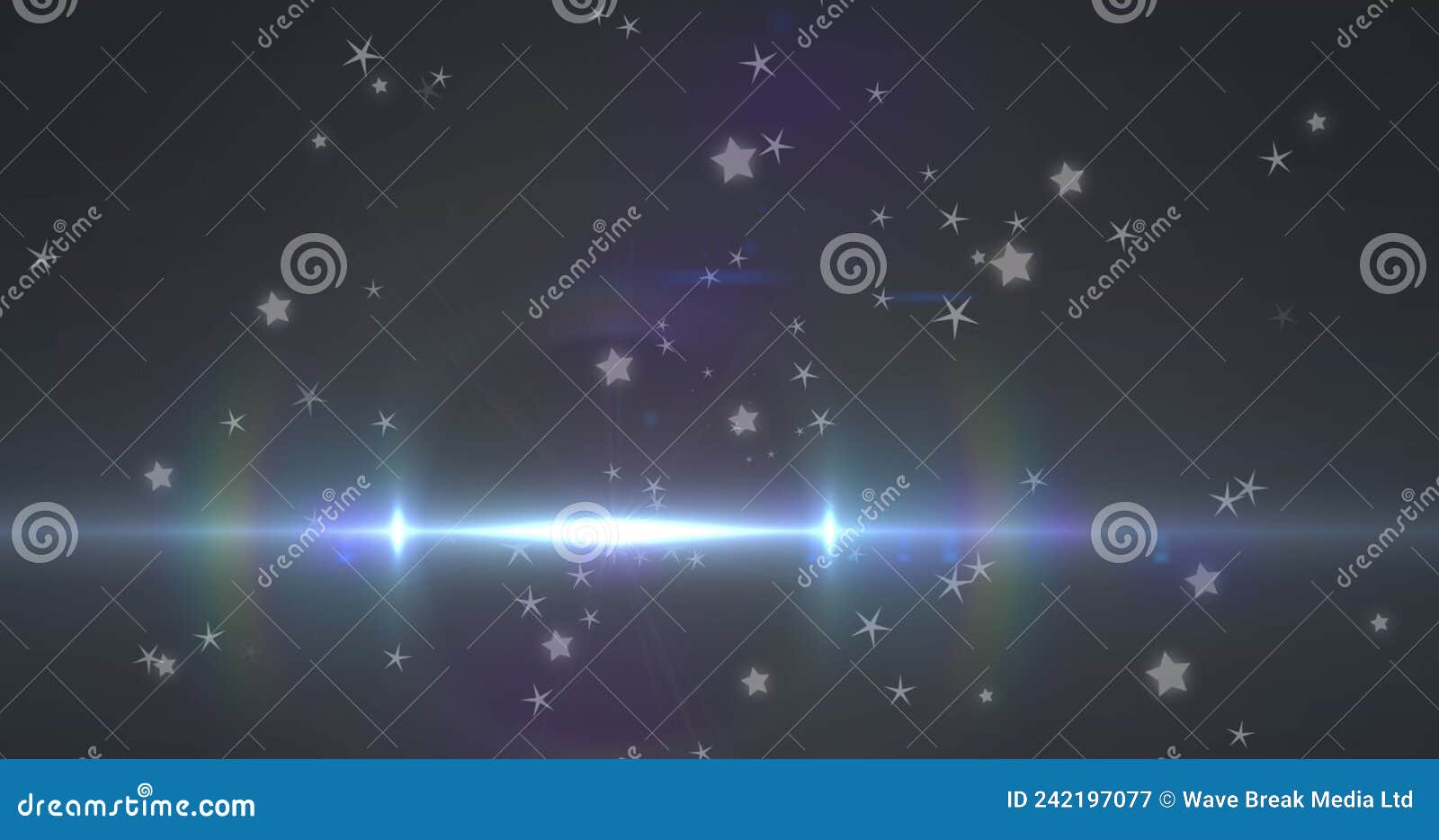Image of Glowing Blue Light Moving Over Stars in Background Stock ...