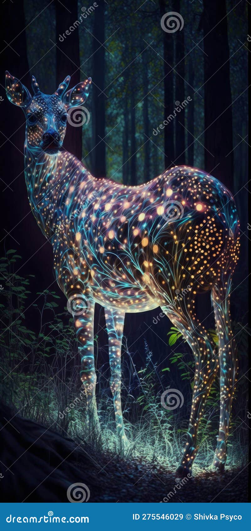 Image of a Glowing Delicate Mythological Creature in a Forest ...