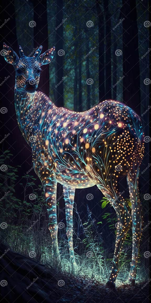 Image of a Glowing Delicate Mythological Creature in a Forest ...