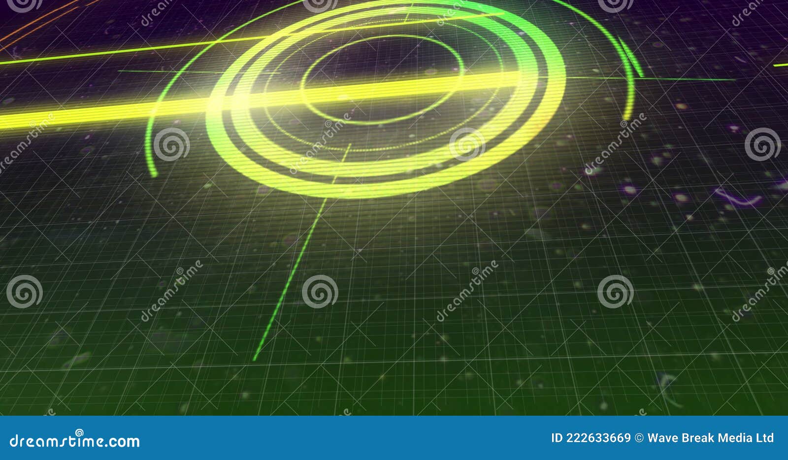 Image of Glowing Multi Coloured Scope Scanning with Markers Over Grid ...