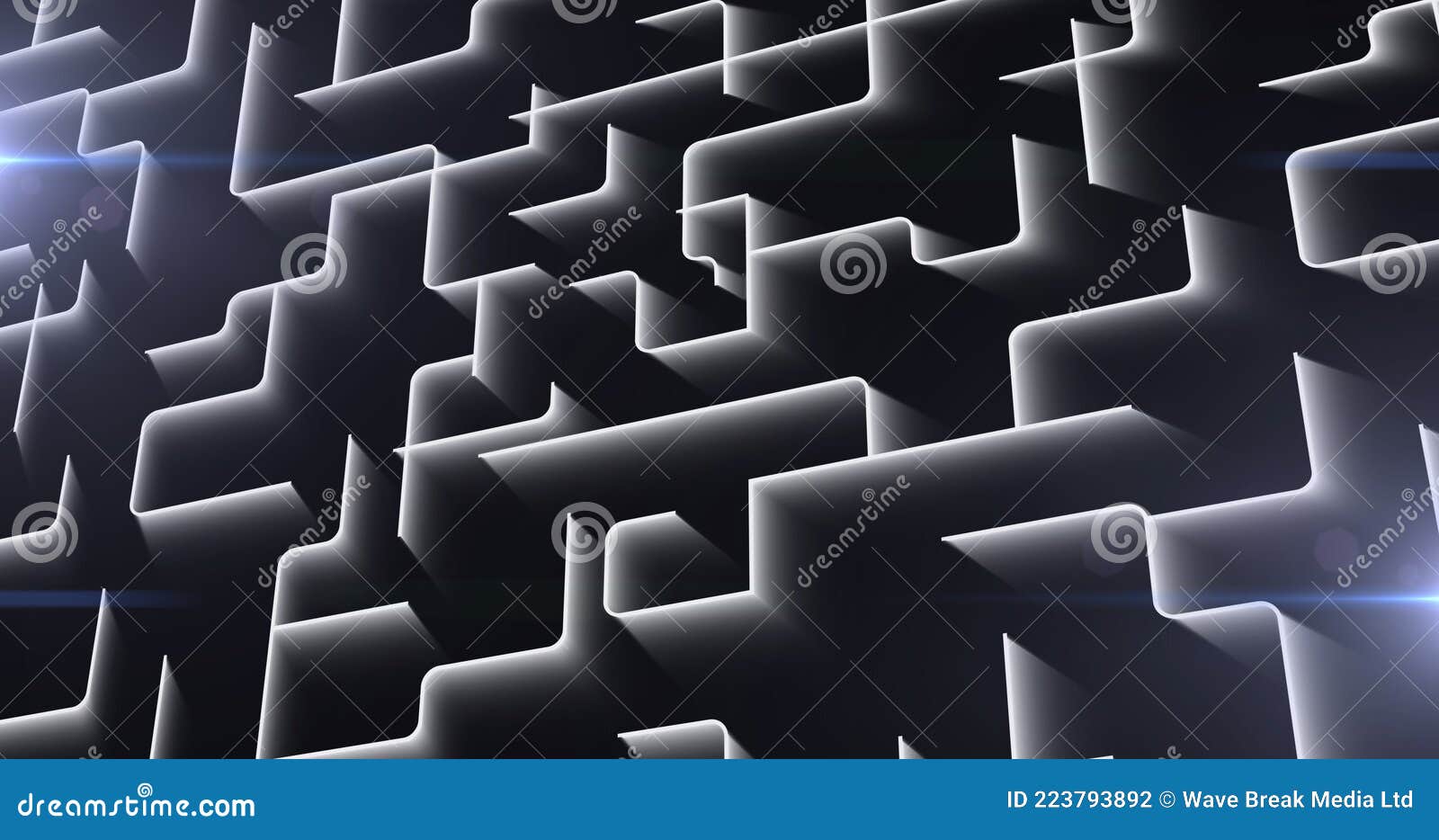 Image of Glowing Network of White Labyrinth Lines Stock Illustration ...