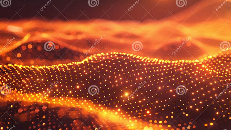 The Image is a Glowing Orange Particle System Stock Illustration ...