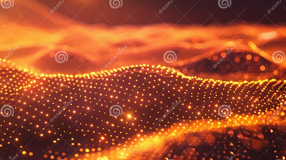 The Image is a Glowing Orange Particle System Stock Image - Image of ...