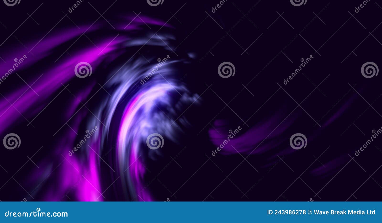 Image of Glowing Pink To Purple Light Wave Moving on Black Background ...