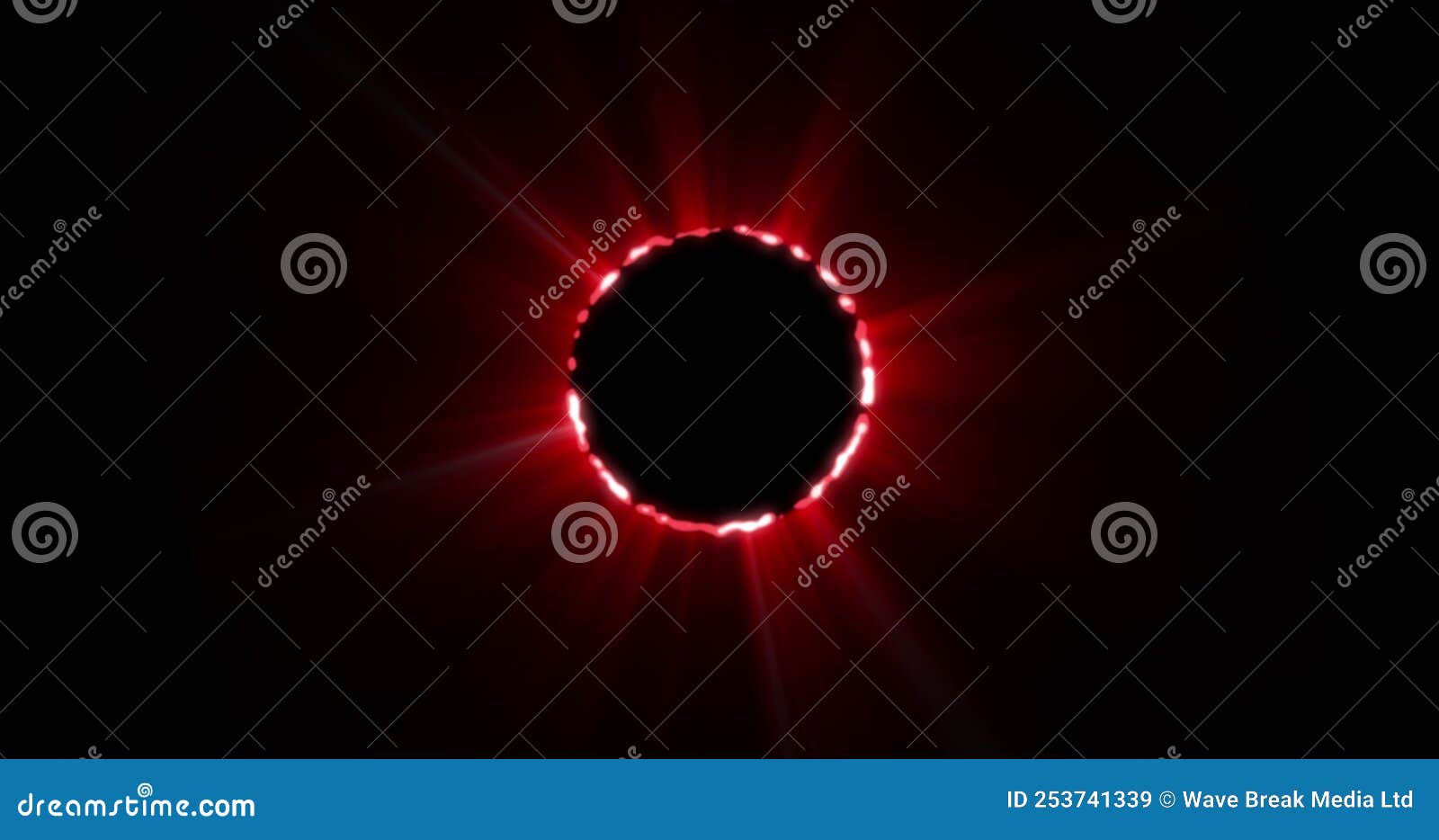 Image of Glowing Red Circle Eclipse Over Black Background Stock ...