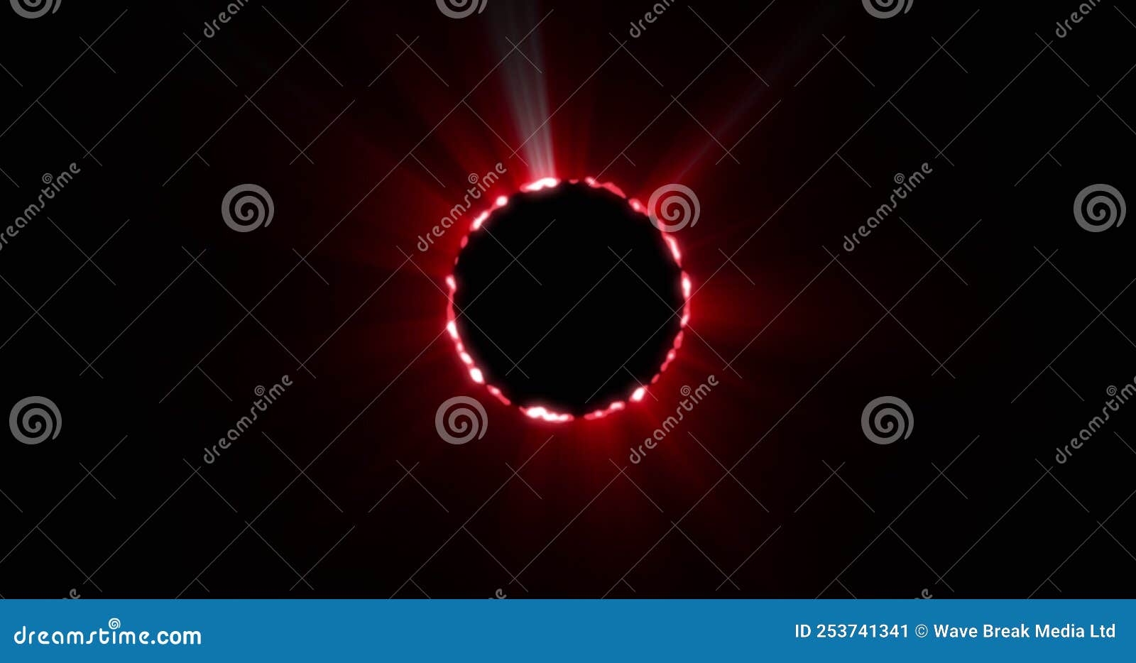 Image of Glowing Red Circle Eclipse Over Black Background Stock ...