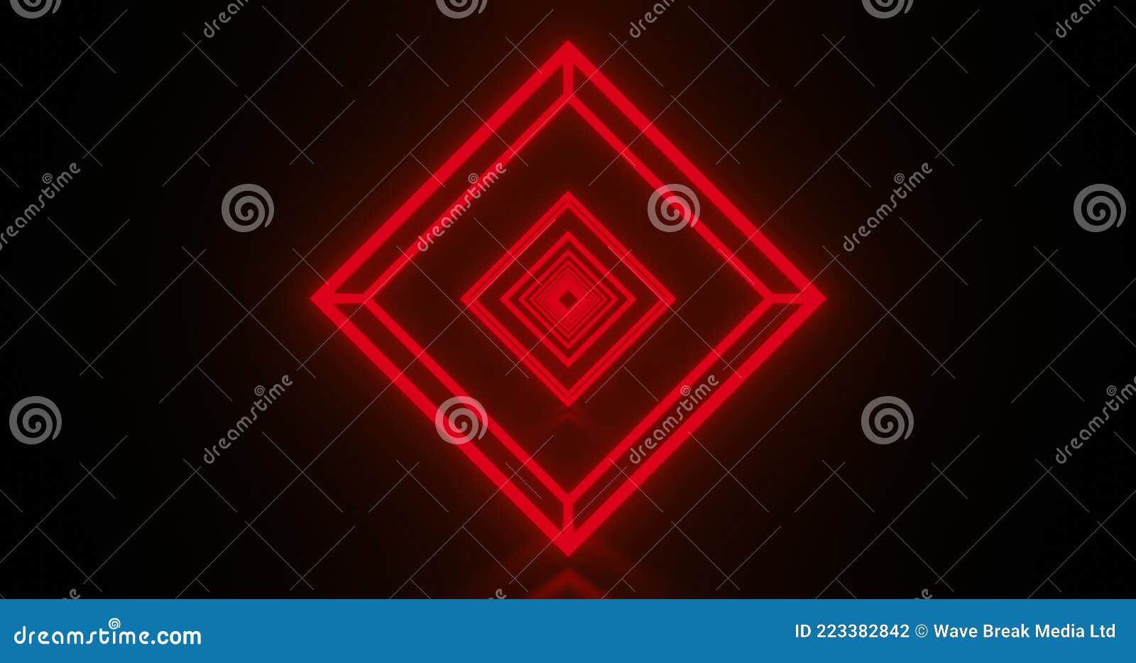 Image of Glowing Red Formation of Diamond Shapes Moving on Seamless ...