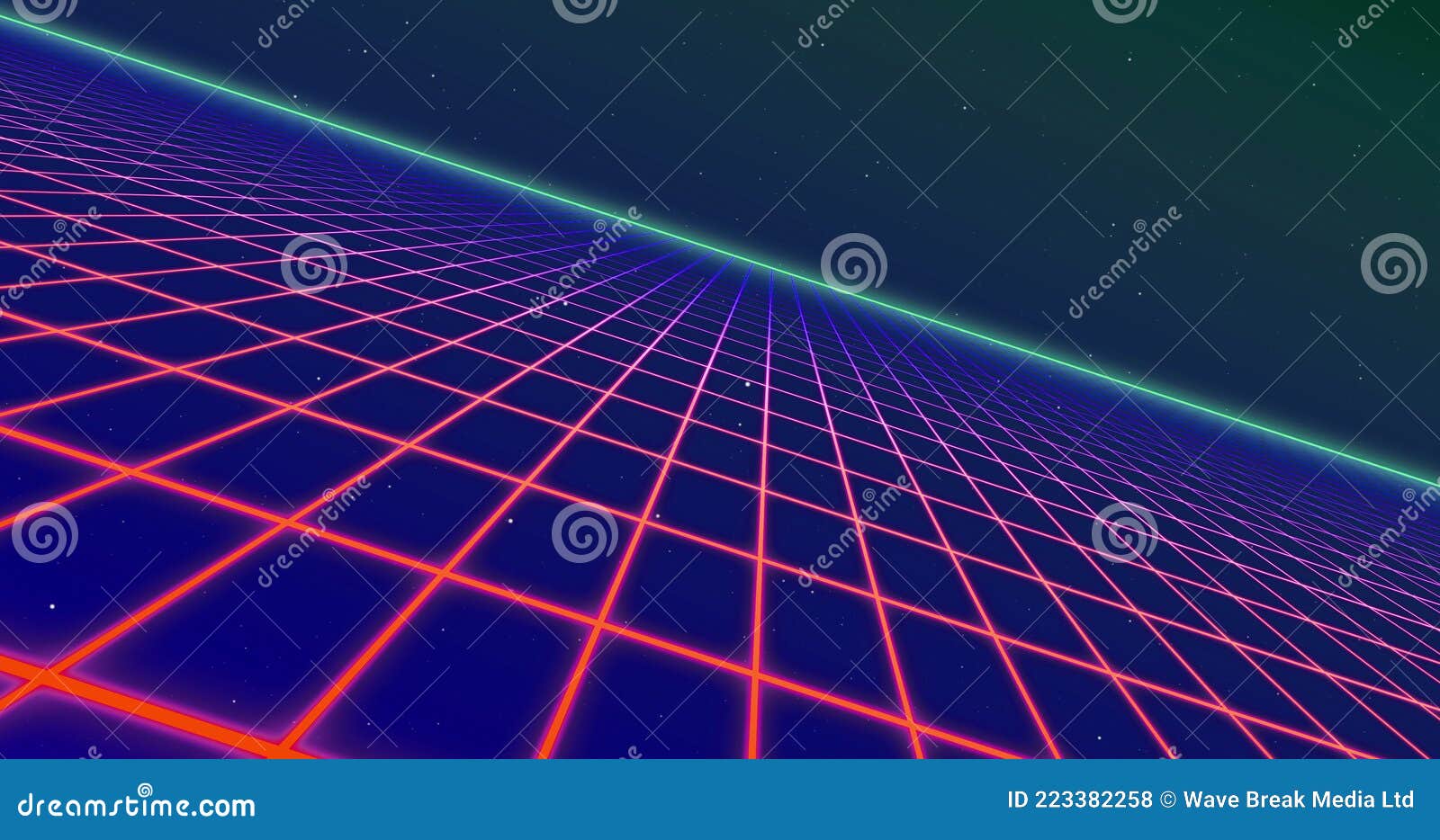 Image of Glowing Red Grid Moving in Space on Seamless Loop Stock ...