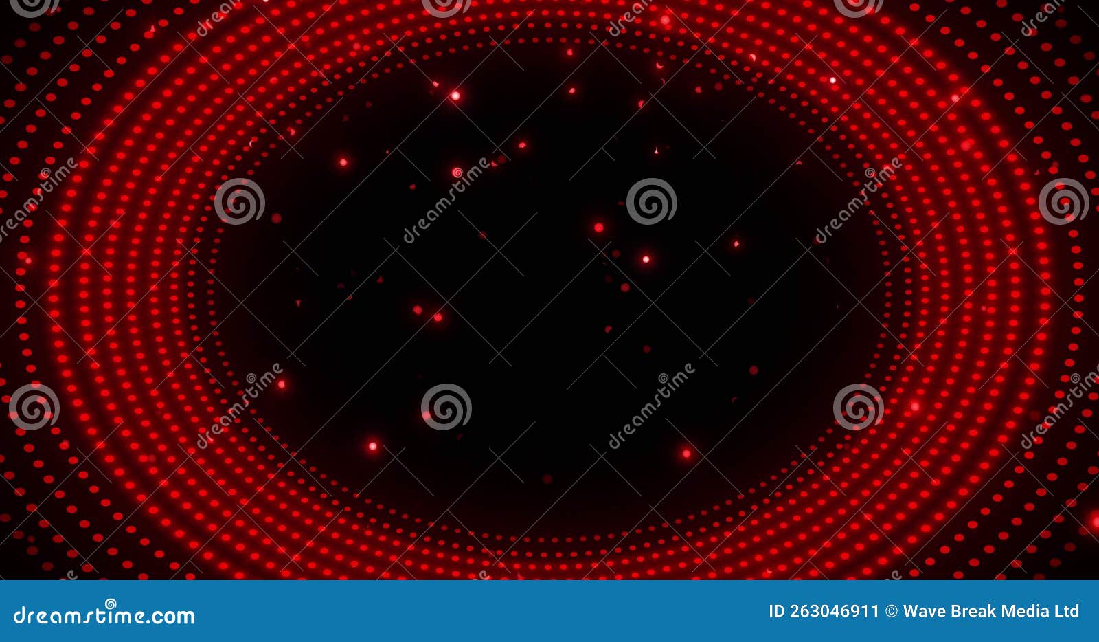 Image of Glowing Red Spots in Circular Movement on Black Background ...