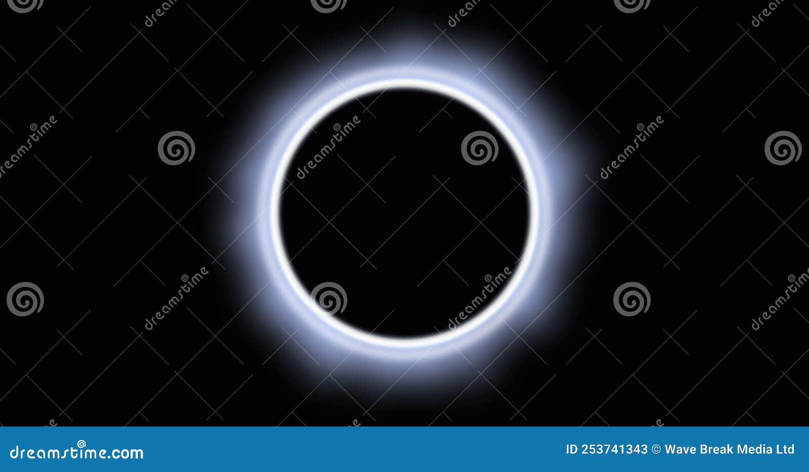 Image of Glowing White Circle Eclipse Over Black Background Stock ...