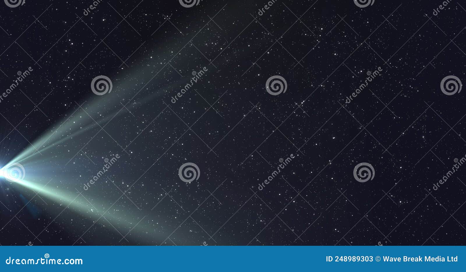 Image of Glowing White Light Over Stars on Night Sky Stock Illustration ...