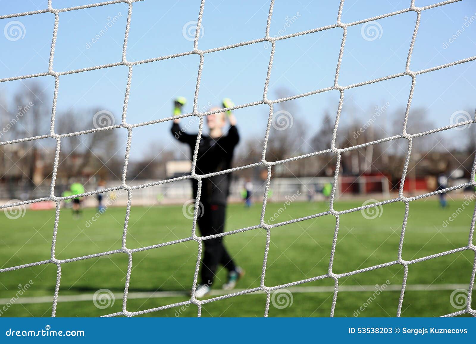 Image of a Goalkeeper through the Net Stock Image - Image of ball, fans ...
