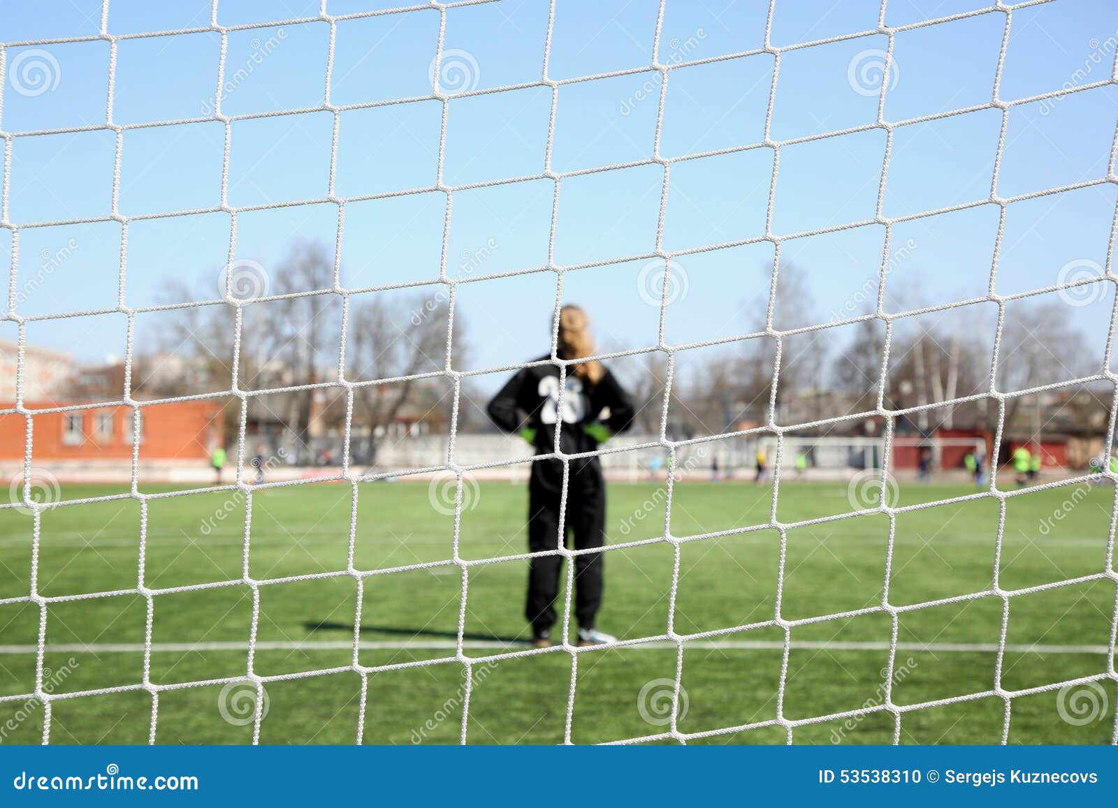 Image of a Goalkeeper through the Net Stock Photo - Image of male ...