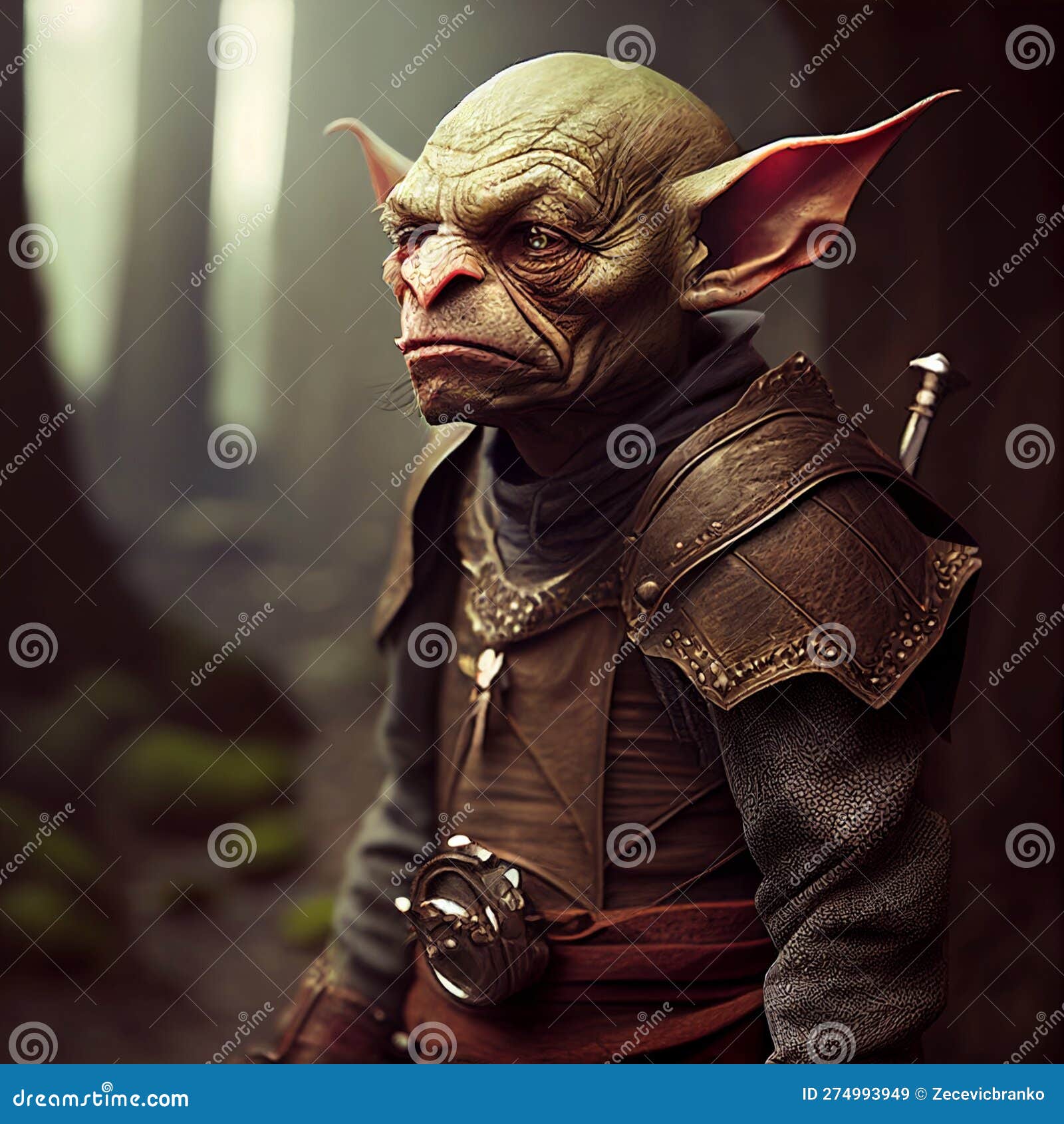 Goblin Warrior in Armor stock illustration. Illustration of rendered ...