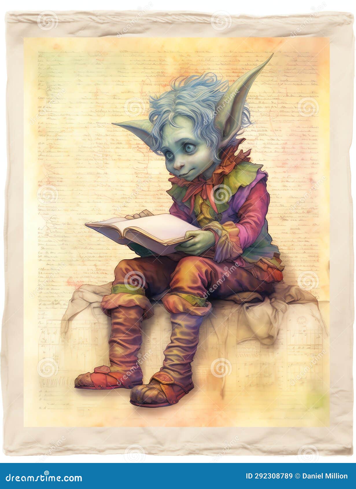 Goblin & Elf Fantasy Old Paper, Junk Journal Digital Paper Stock ...