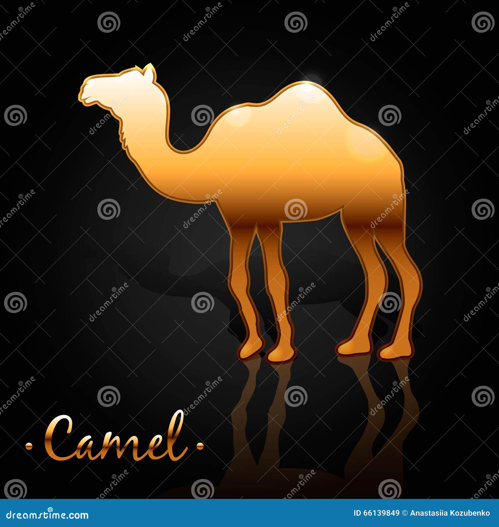 The Image of a Golden Camel Stock Illustration - Illustration of golden ...