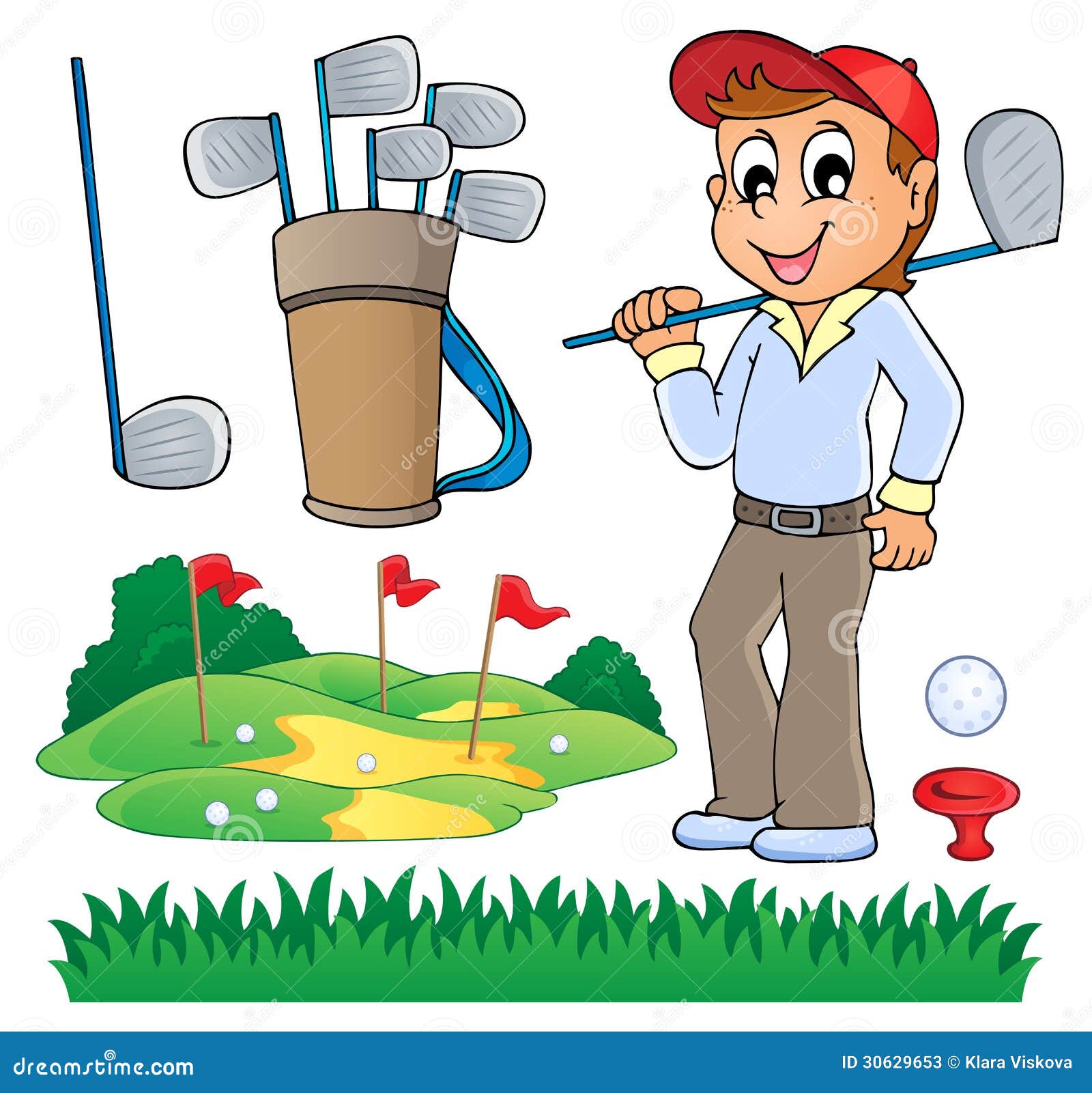 Image with golf theme 6 stock vector. Illustration of field - 30629653