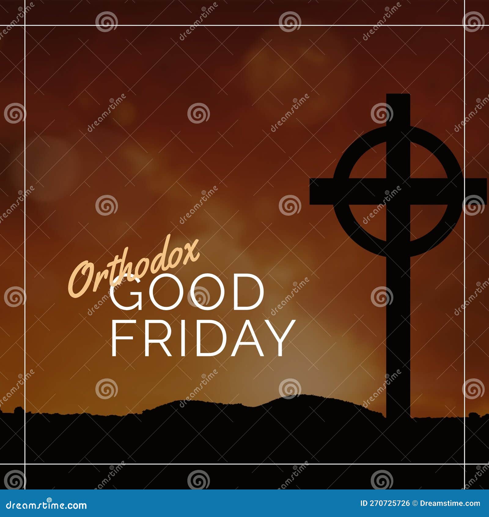 Image of Good Friday Text Over Landscape and Cross Stock Illustration ...