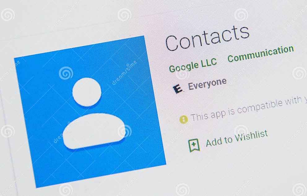 Google Contacts App Icon. Selective Focus. Editorial Image - Image of ...