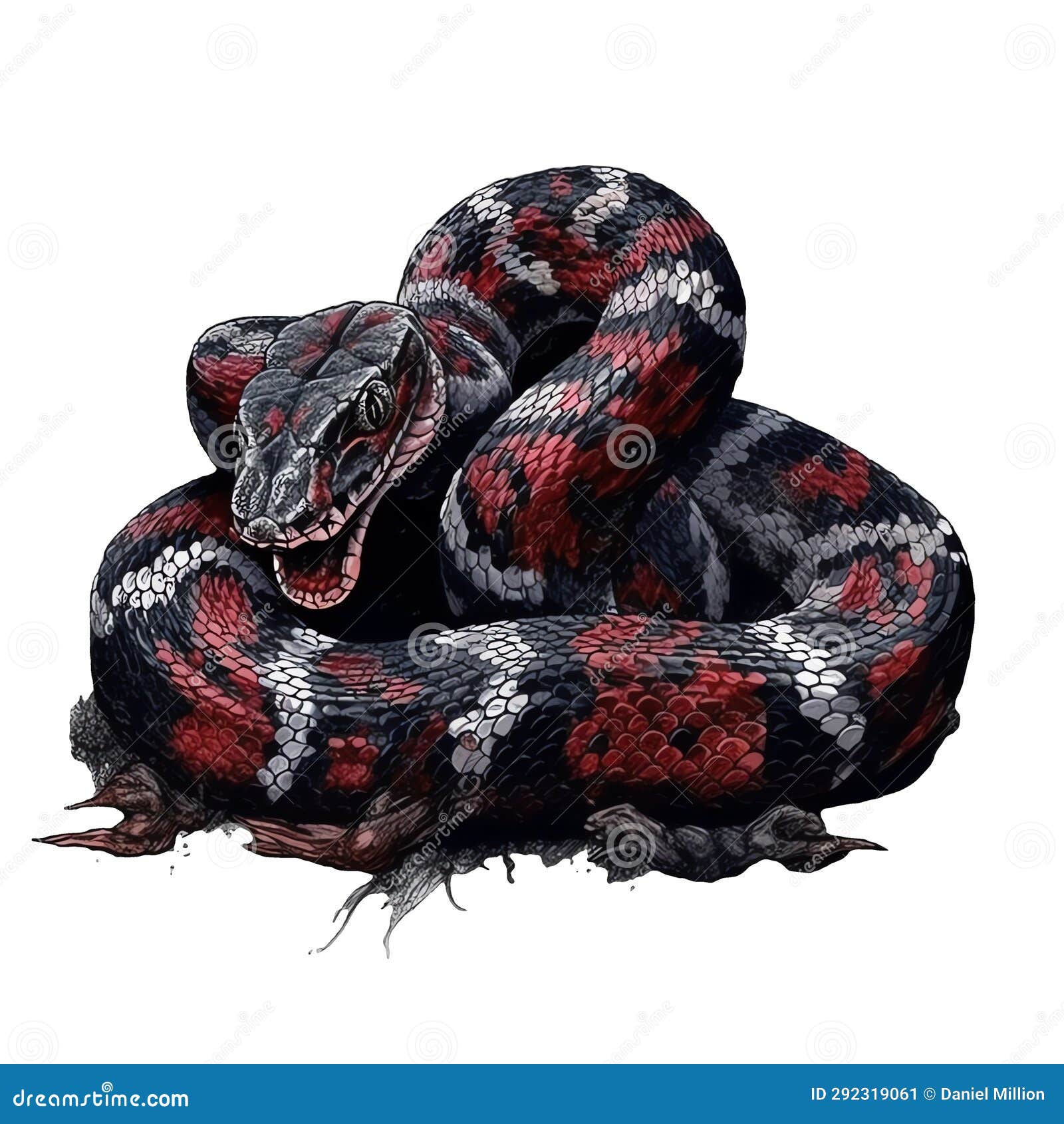 Gothic Snake Watercolor Illustration Stock Illustration - Illustration ...