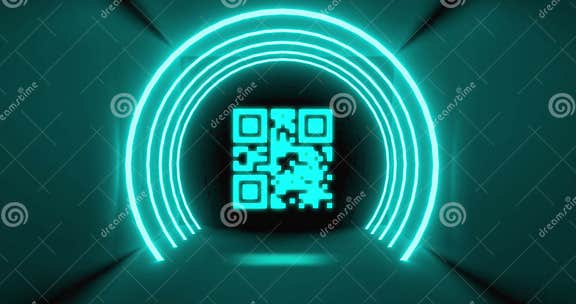 Image of Gr Code with Circles in Tunnel Stock Photo - Image of tech ...
