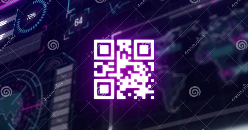 Image of Gr Code Over Data Processing on Digital Screen Stock Photo ...