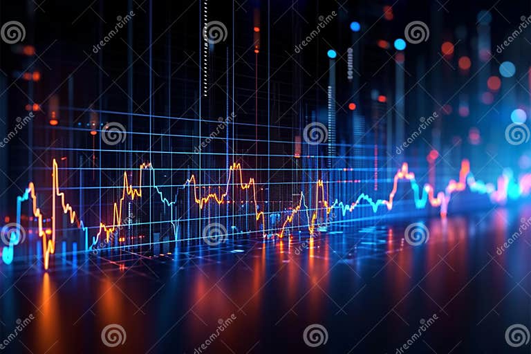 Image of a Graph Chart with a Sleek, Dynamic Line Stock Illustration ...