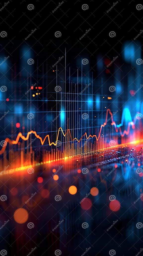 Image of a Graph Chart with a Sleek, Dynamic Line Stock Illustration ...