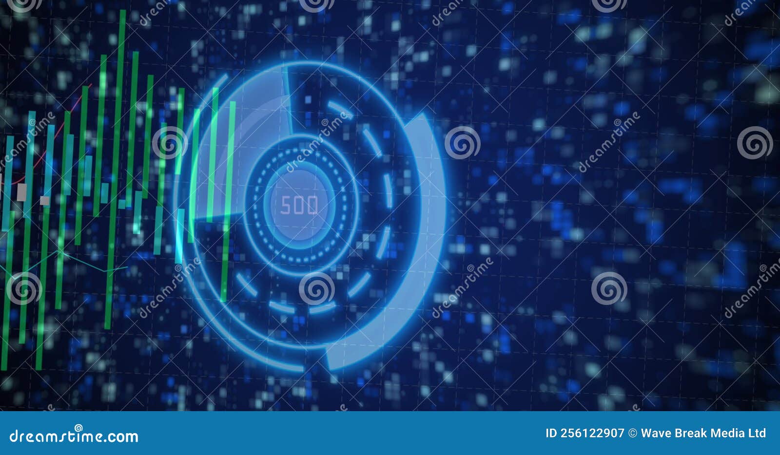 Image of Graph Over Scope Scanning with Data Processing and Moving Columns Stock Image - Image ...