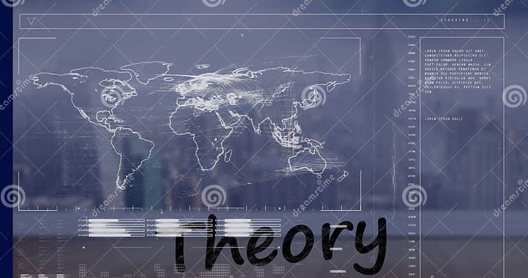 Image of Graphical Infographic Interface Screen with Map, Programming ...