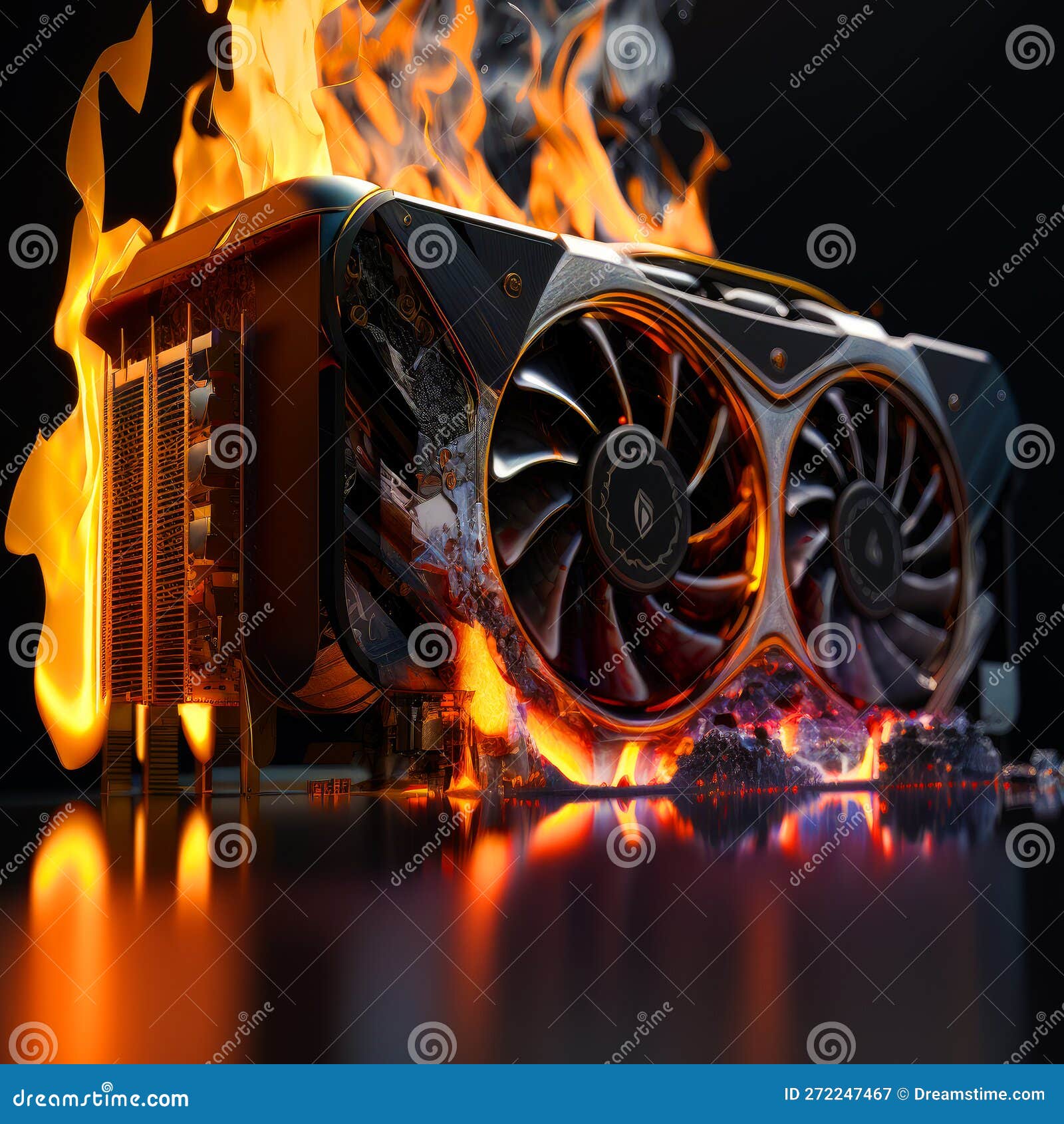 An Image of Graphics Card that is on Fire. Generative AI Stock ...