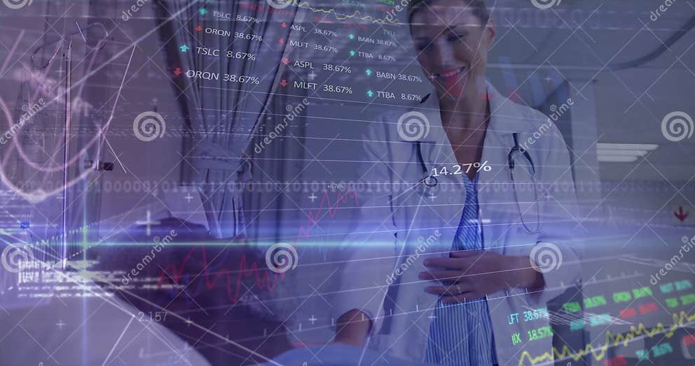 Image of Graphs, Binary Codes, Computer Language, Diverse Female Doctor ...