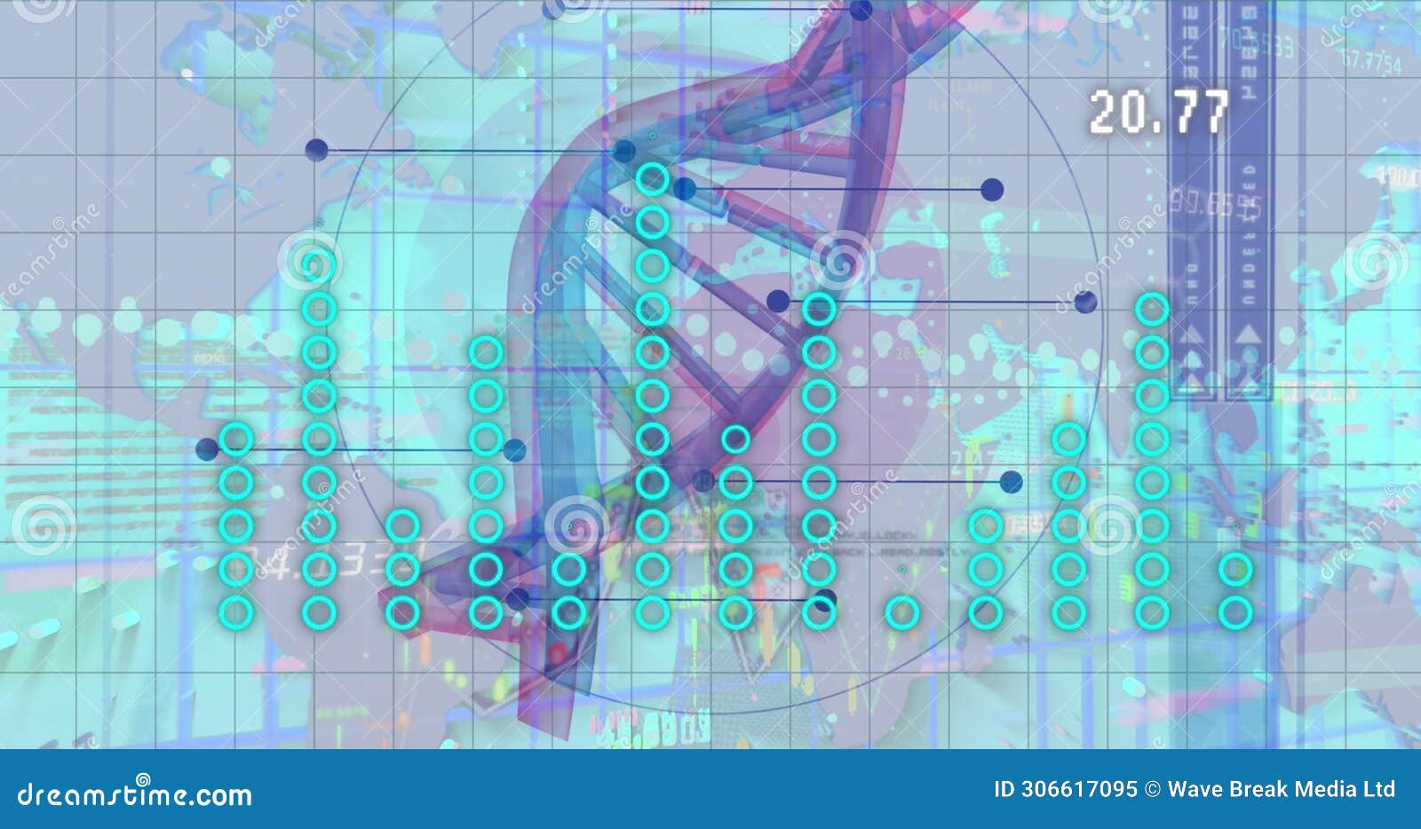 Image of Graphs, Dna and Numbers Over World Map Stock Image - Image of ...