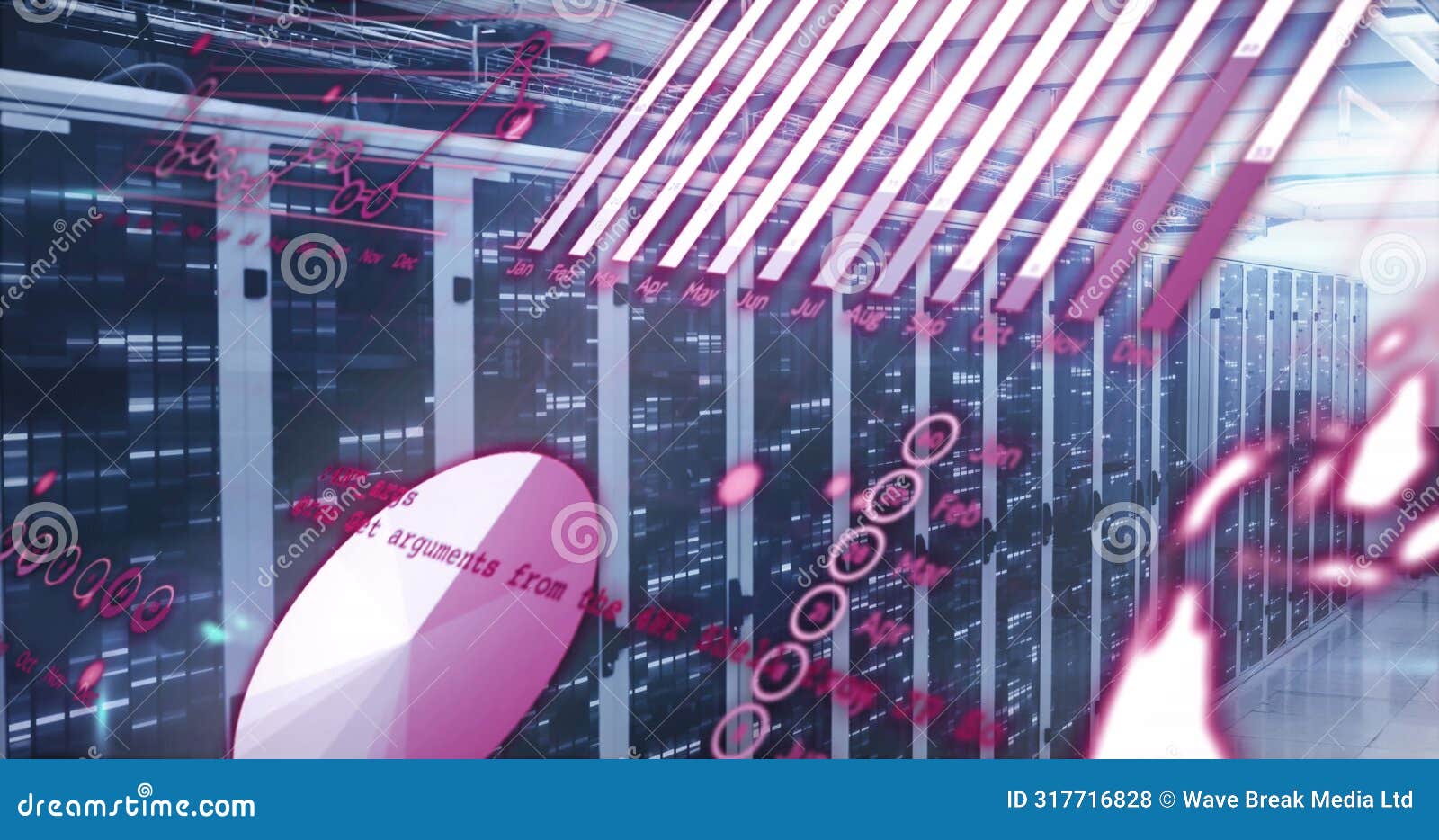 Image of Graphs, Globe and Computer Language Over Bars on Data Server ...