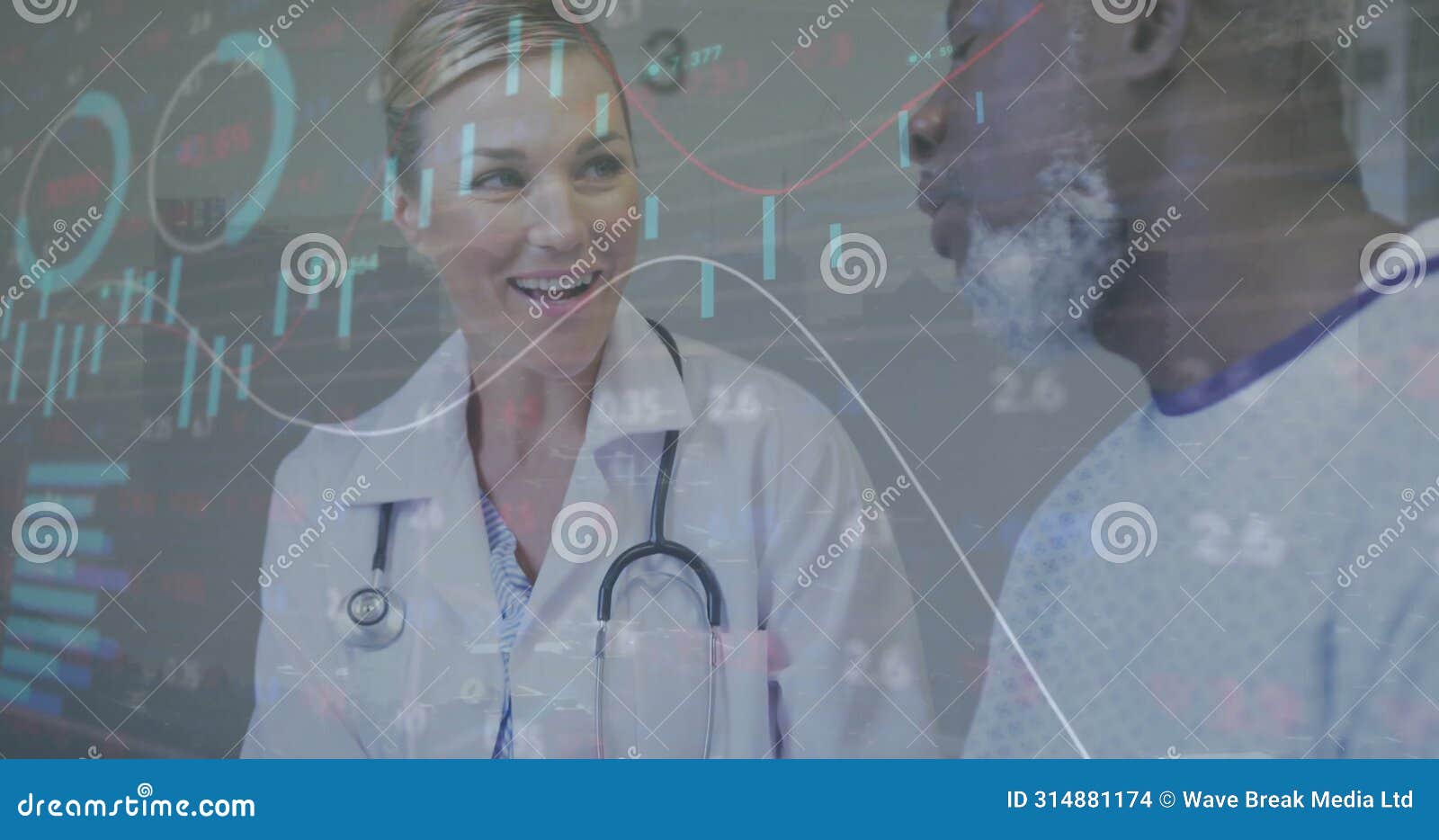 Image of Graphs, Loading Circles and Trading Board, Diverse Female ...