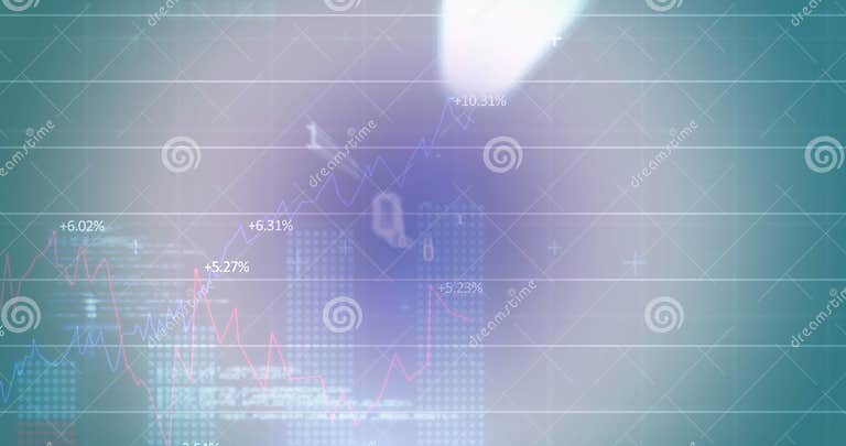 Image of Graphs with Looping Binary Codes Over Computer Language Against Abstract Background ...