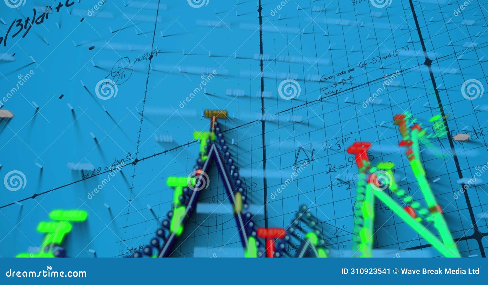 Image of Graphs and Math Formulas on Blue Background Stock Image ...