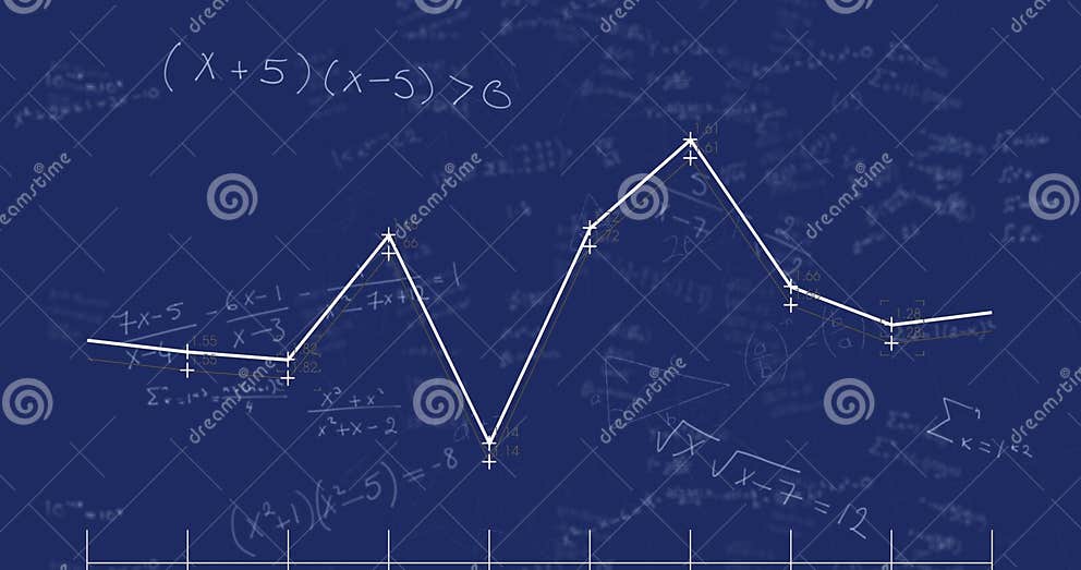 Image of Graphs and Math Formulas on Navy Background Stock Illustration ...