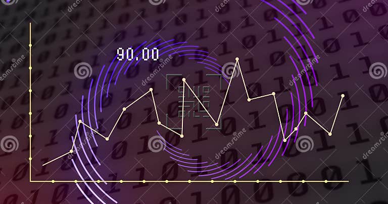 Image of Graphs and Qr Code Over Binary Code Stock Illustration ...