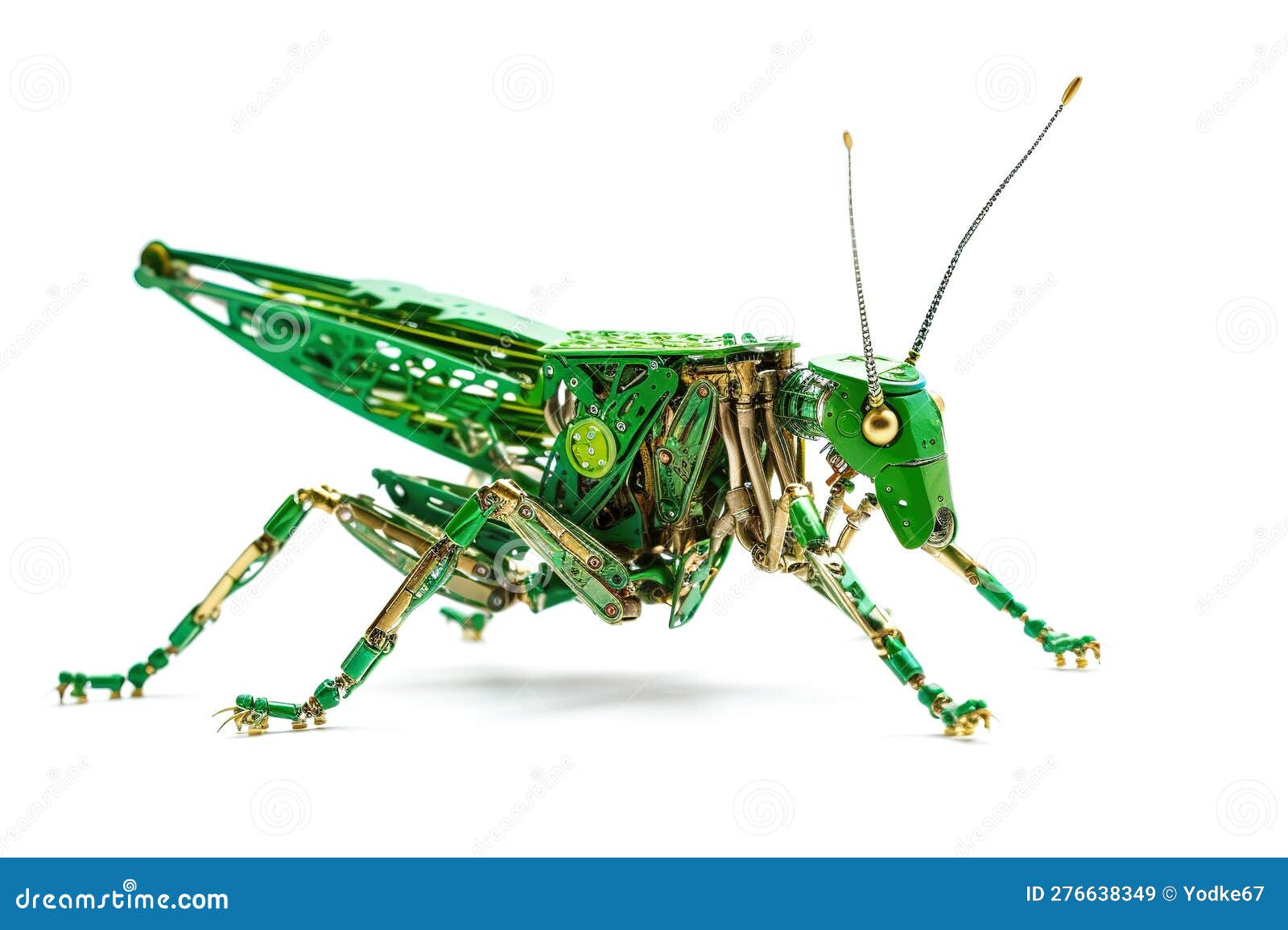 Image of a Grasshopper Modified into a Robot on a White Background ...