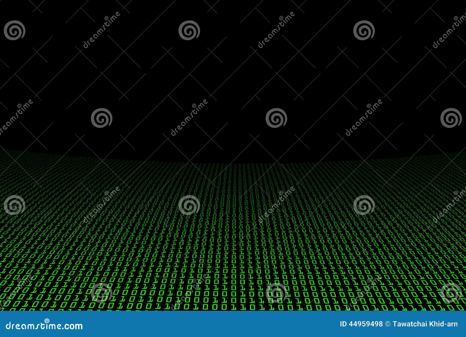 Image of Green Binary Code Background, Perspective Stock Photo - Image ...