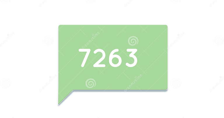 Image of a Green Chat Box with Numbers Increasing on a White Background ...