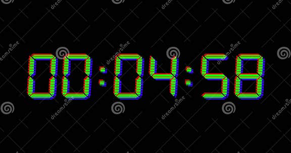 Image of Green Digital Timer Changing on Black Background Stock ...
